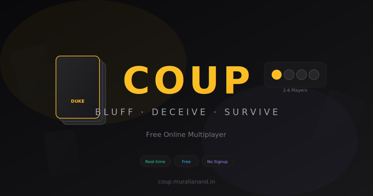 Coup Online - Free Multiplayer Bluffing Card Game